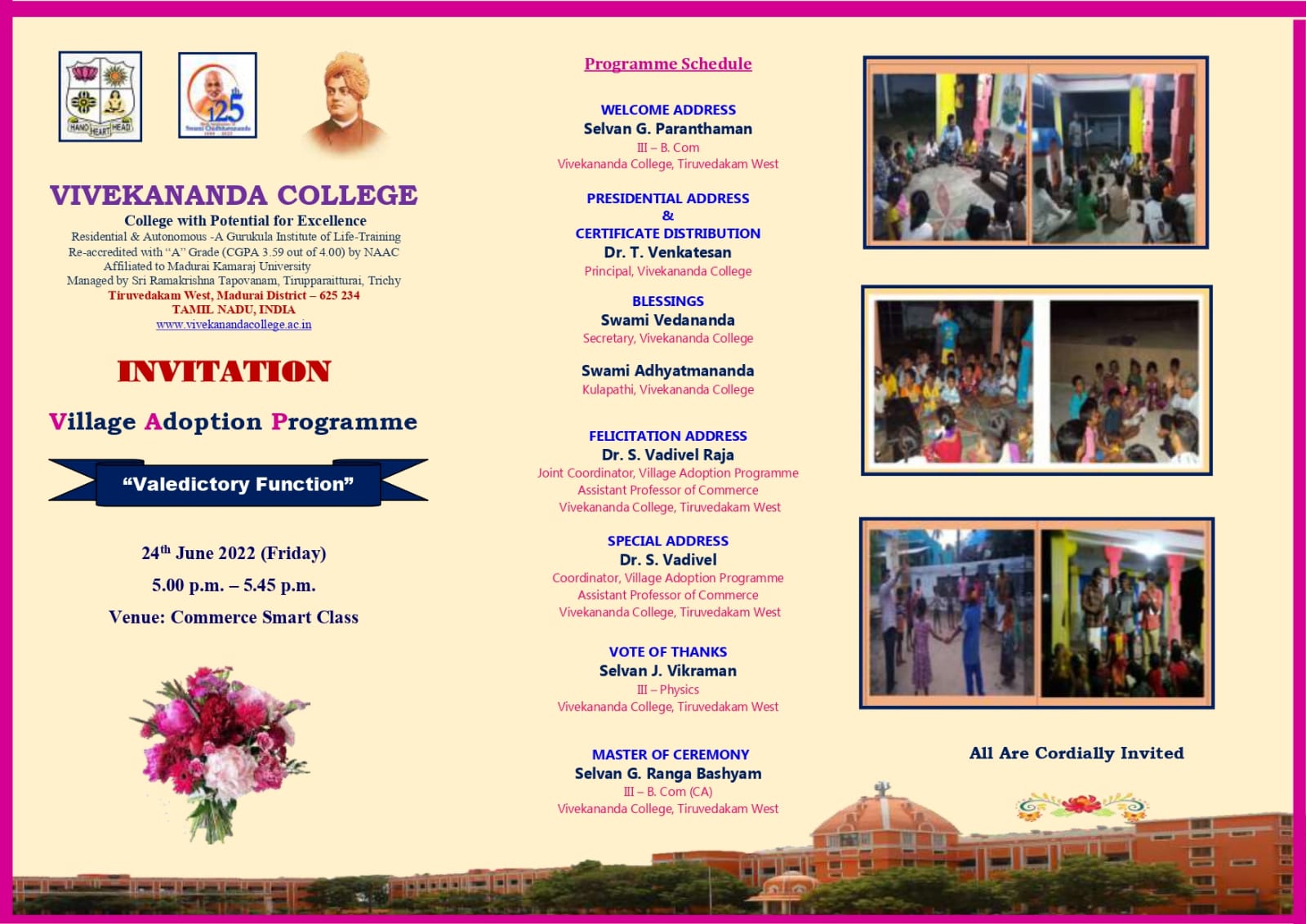Village Adoption Programme – Valedictory Function – Vivekananda College